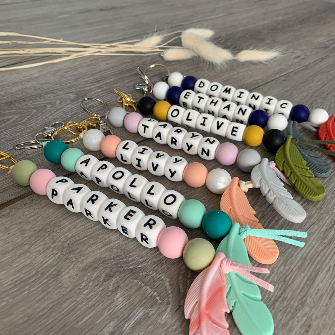 Personalized Keychain, Back to School, Diaper Bag Keychain, Baby Gift ...