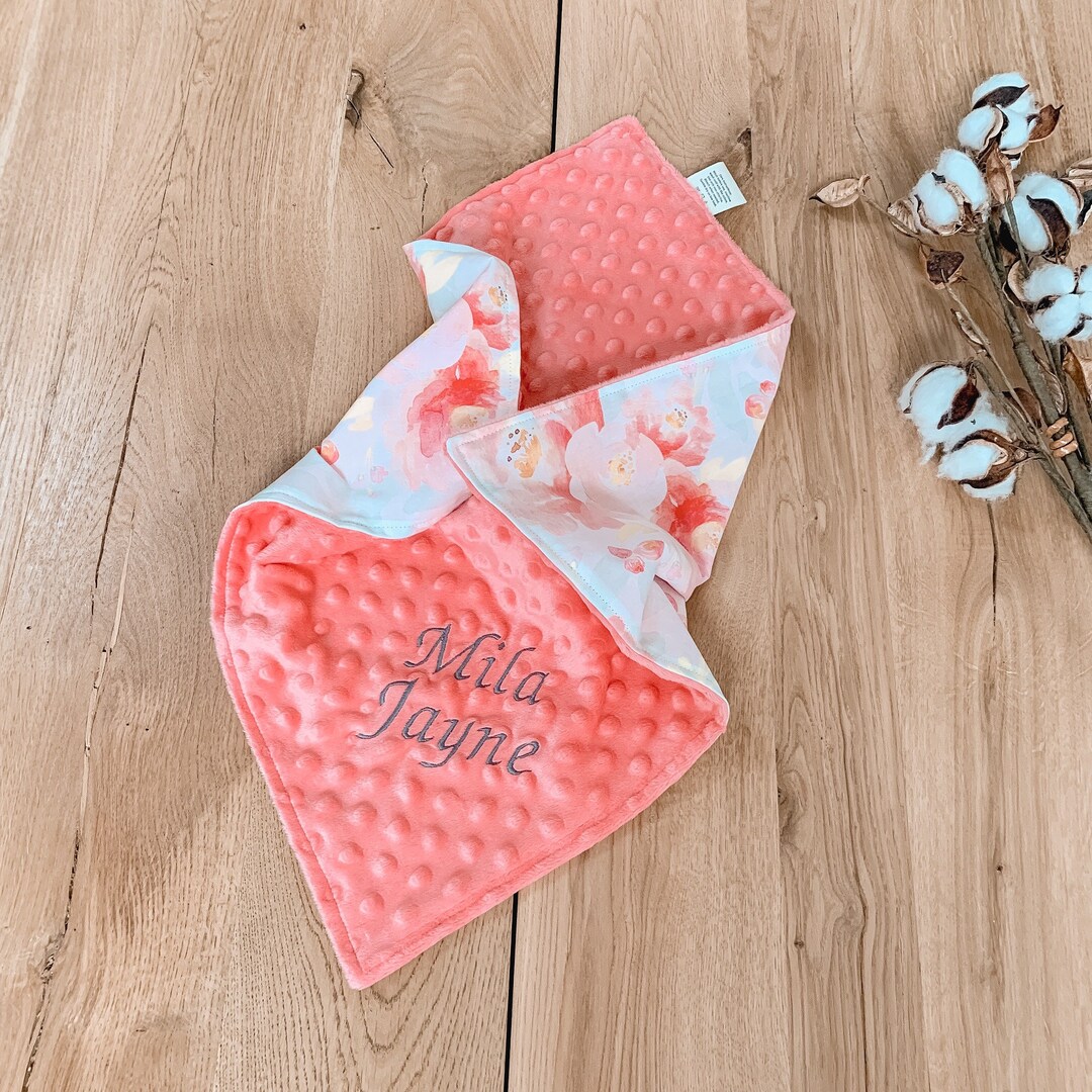 Floral Personalized Baby Blanket, Embroidered Baby Blanket, Floral ...