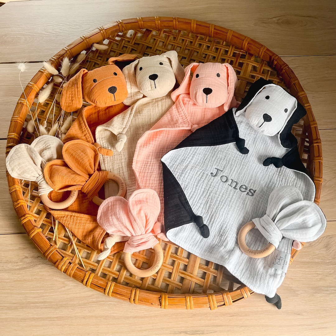 Personalized Dog Lovey & Crinkle Toy, Lovey, Baby Gifts, Organic, Dog ...