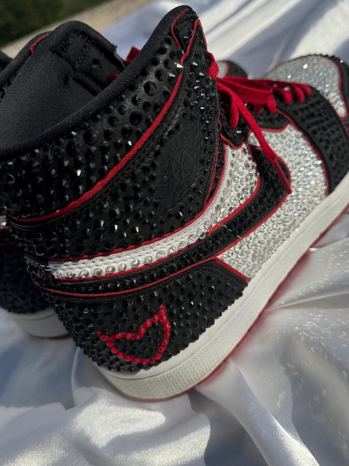 Handmade Rhinestone Air Jordan 1 High: Custom Bling Sneakers - Etsy