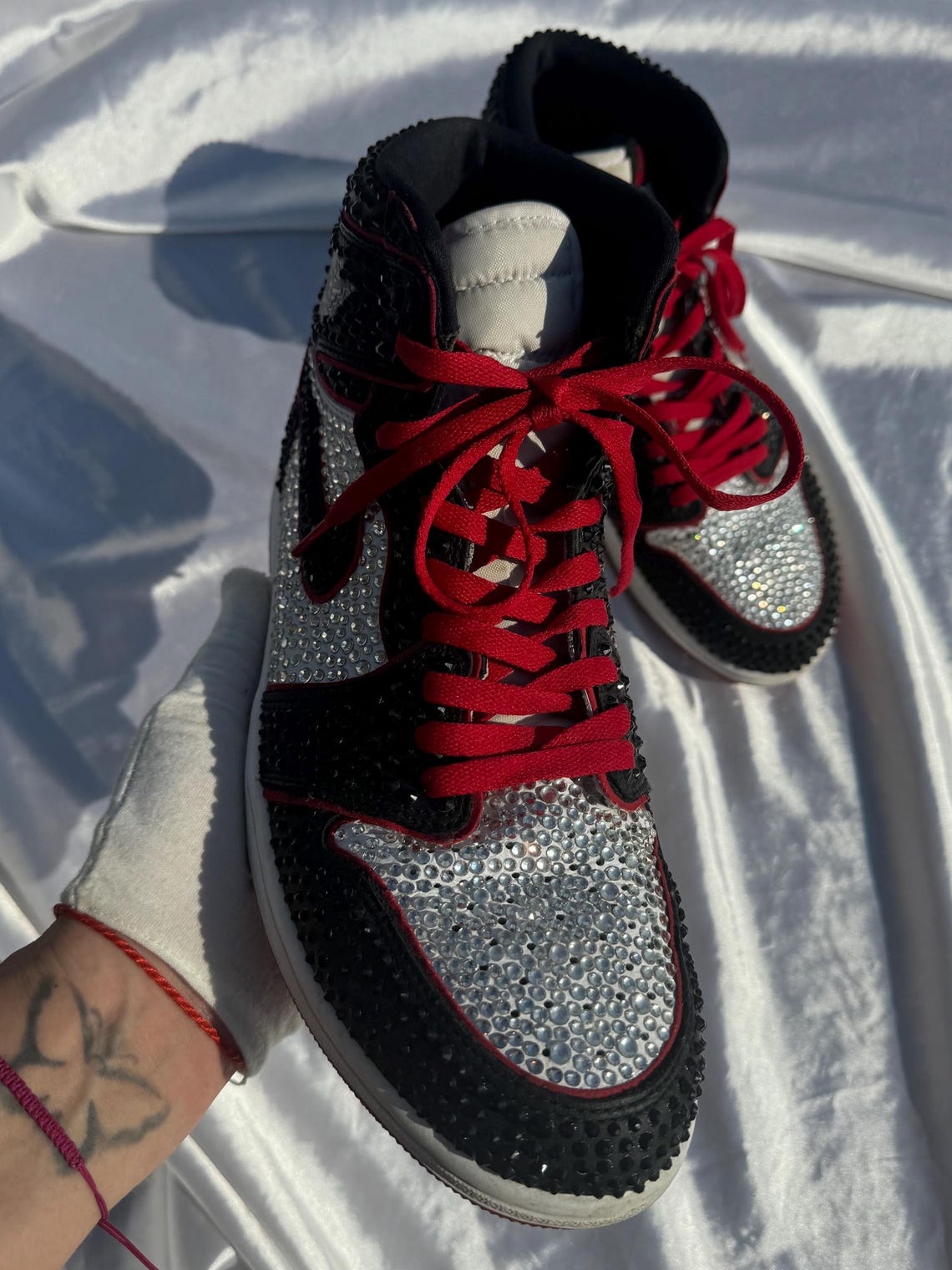 Handmade Rhinestone Air Jordan 1 High: Custom Bling Sneakers - Etsy
