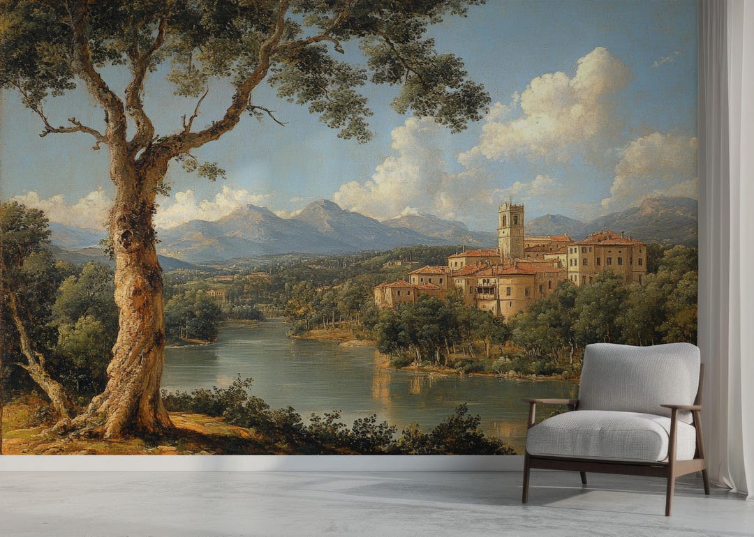 Vintage Landscape Wallpaper | Panoramic Trees Landscape Wallpaper ...