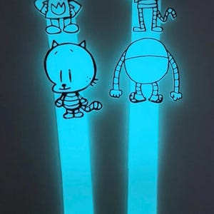 Personalized Dog Man Bookmark Set, Glow-in-the-dark, Kids' Bookmarks ...
