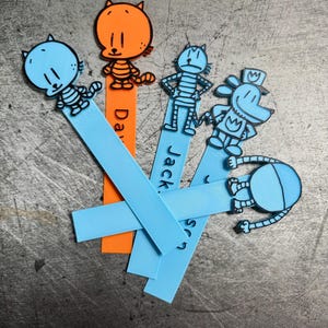 Personalized Dog Man Bookmark Set, Glow-in-the-dark, Kids' Bookmarks ...