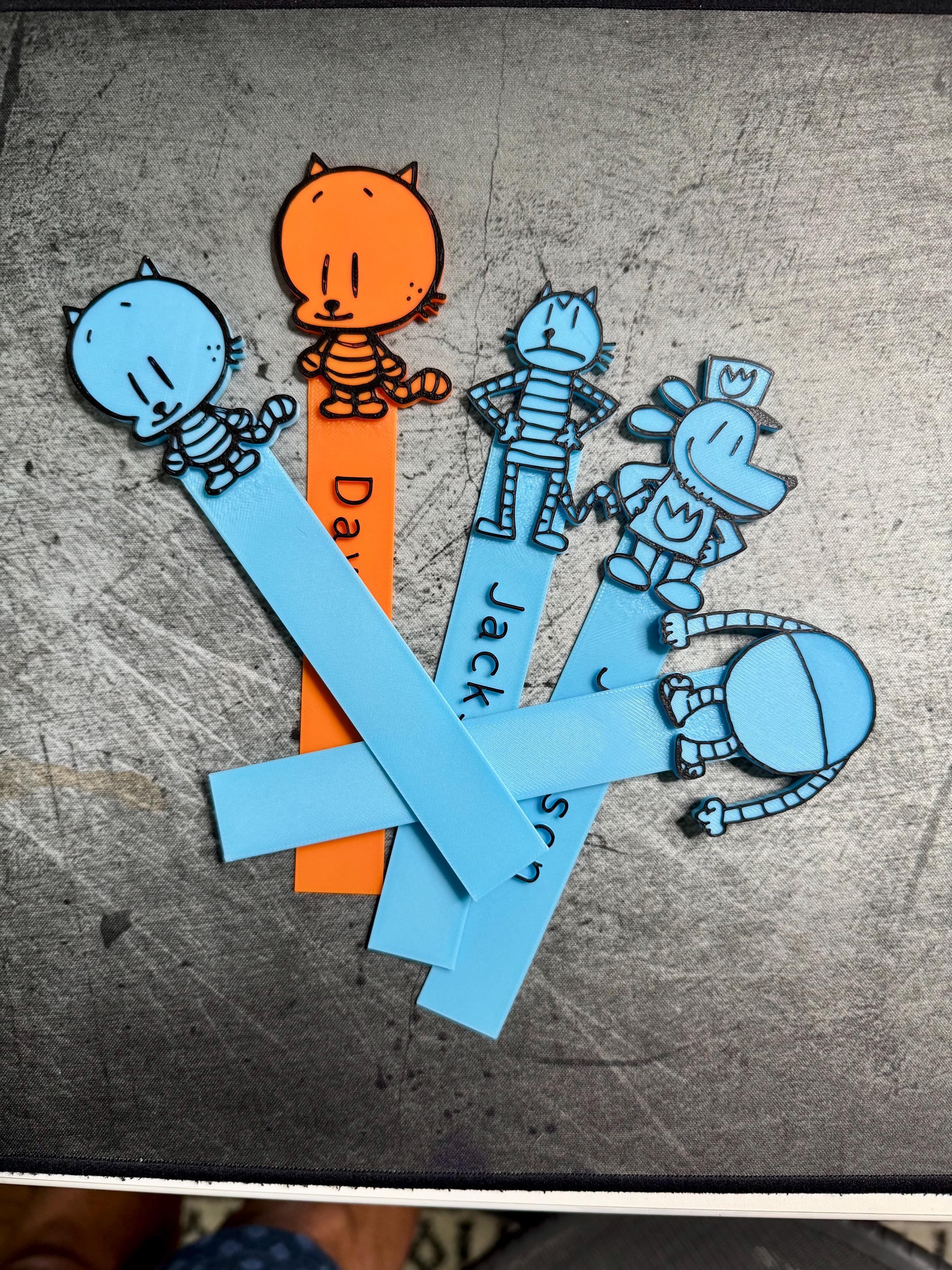 Personalized Dog Man Bookmark Set, Glow-in-the-dark, Kids' Bookmarks ...