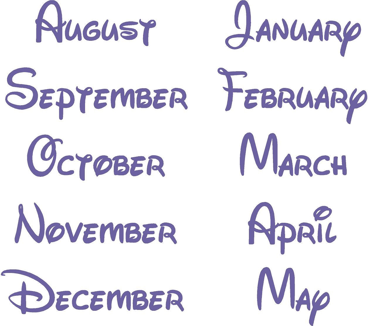 Teacher Classroom Months of the School Year Disney Font and | Etsy