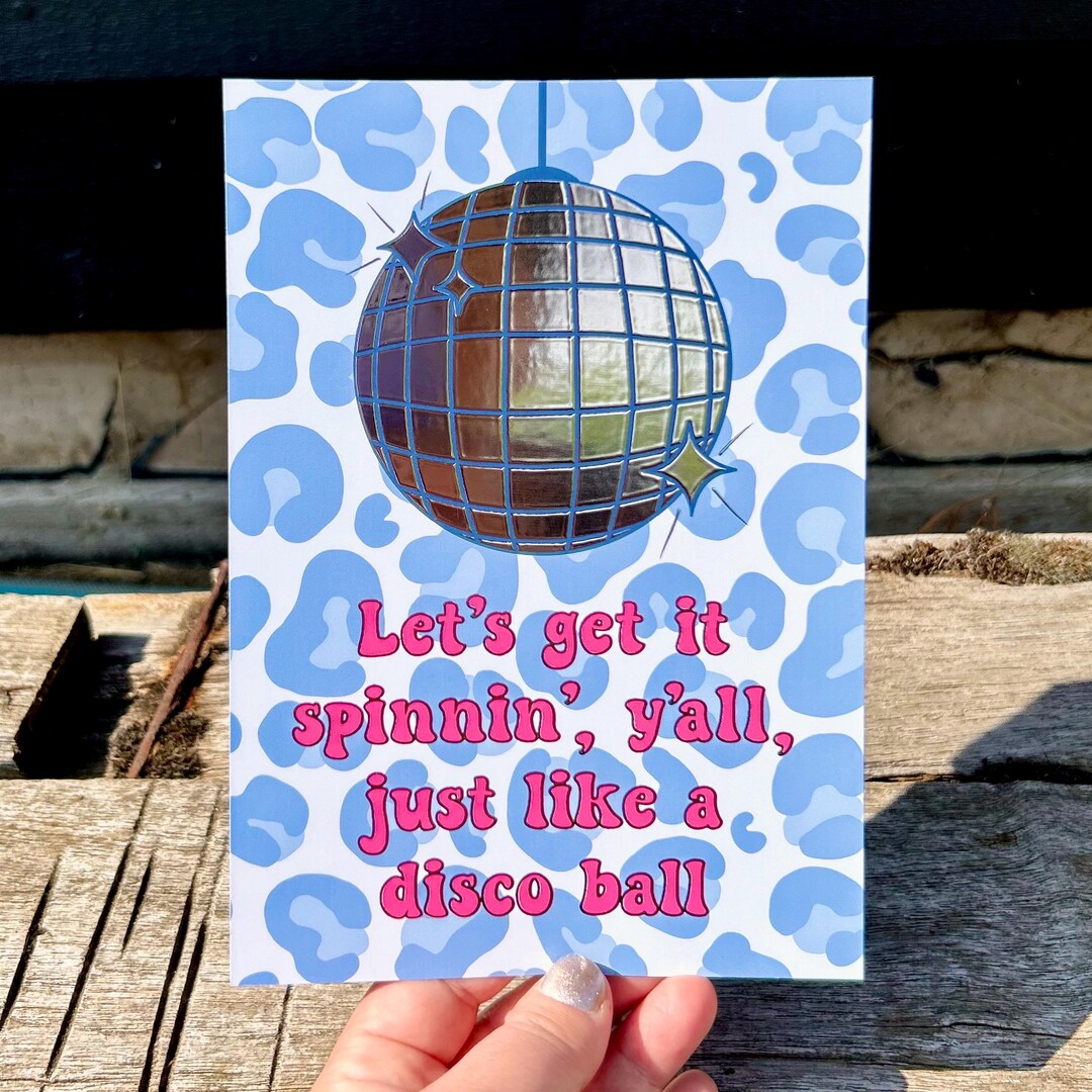 Leopard Disco Ball A5 Art Print: Lainey Wilson Lyrics, Silver Foil - Etsy