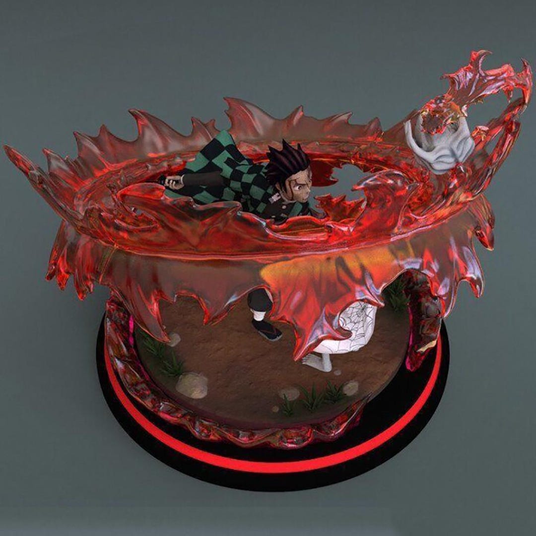 Tanjiro Vs Rui 3D Printable Model Demon Slayer Epic Battle Figure Anime ...