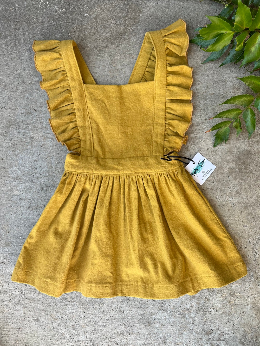 Leena- Button Back Pinafore Dress - Mustard - Etsy