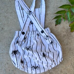 Avery - Button Back Pinafore Bloomer Romper - Halloween Spiders - Etsy