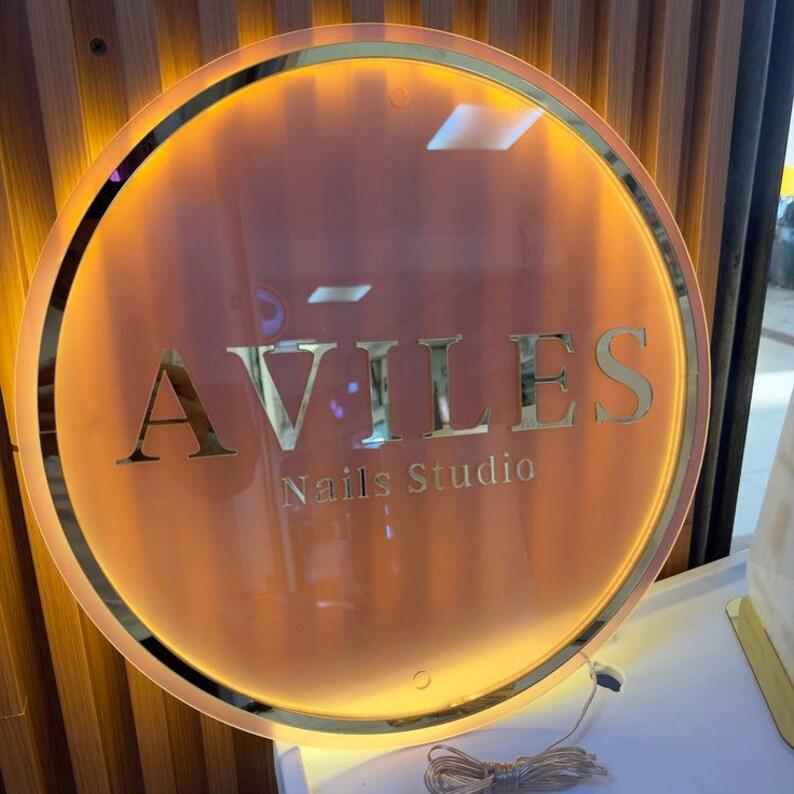 Acrylic Business Backlit Sign | LED Neon Signage | Acrylic Light up ...