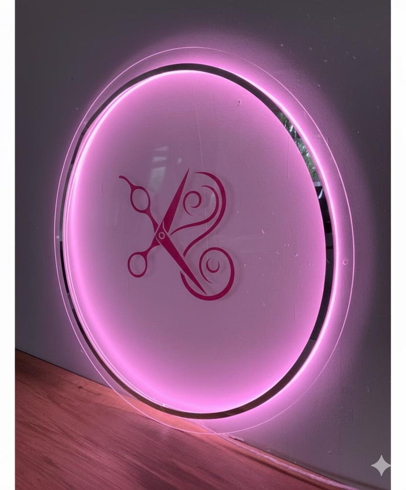 LED Neon Acrylic Backlit Sign : 3D Rectangle Acrylic Business Signage ...