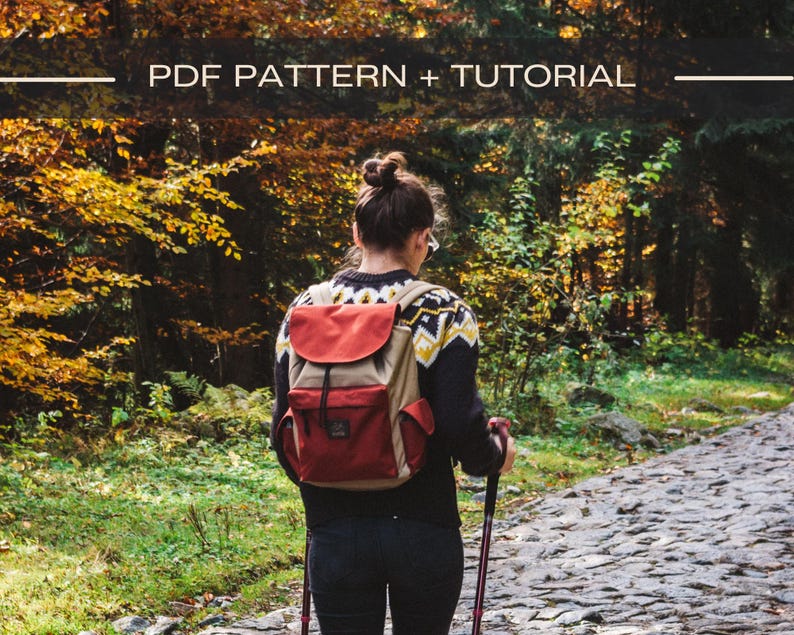 Backpack Sewing Pattern PDF Aesthetic DIY Rucksack Tutorial Printable ...