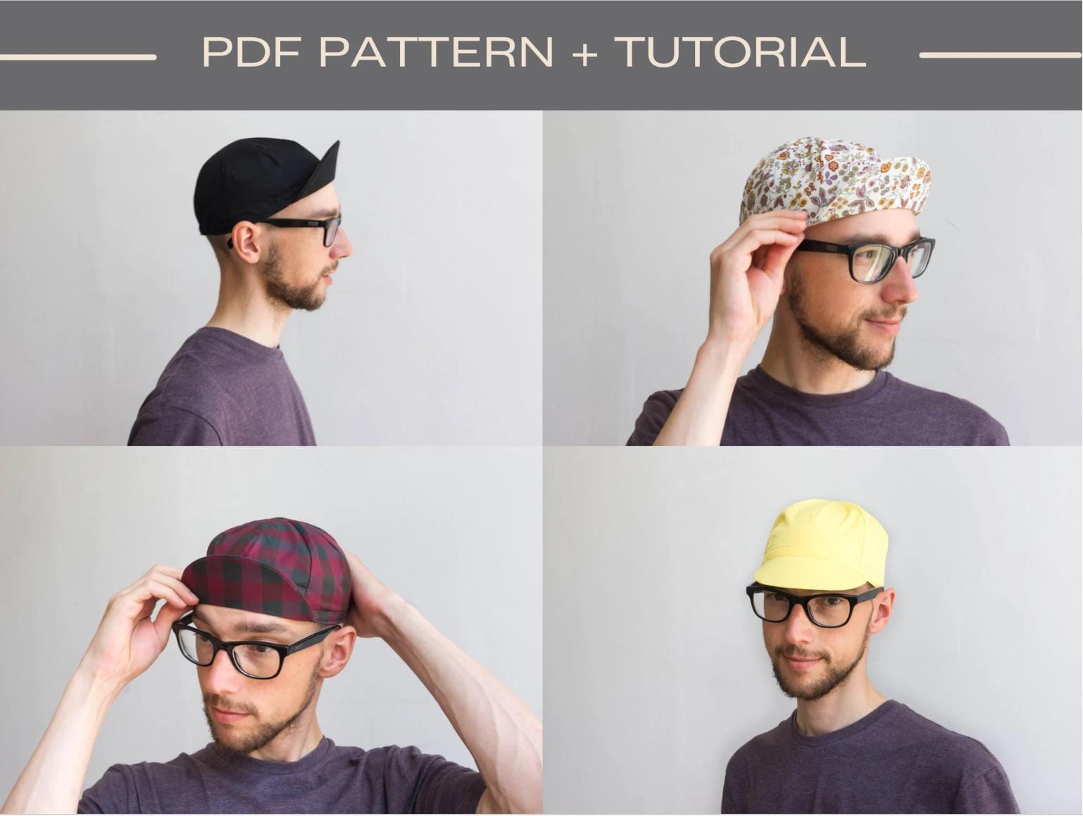 Cycling Cap Sewing Pdf Pattern and Tutorial Sew Bike Lover Gift Step ...