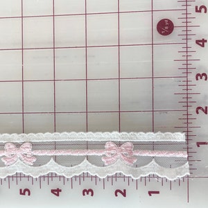 Beautiful Bow Lace Trim, 1 Inch Wide, Choose Pink or Blue, Great for ...