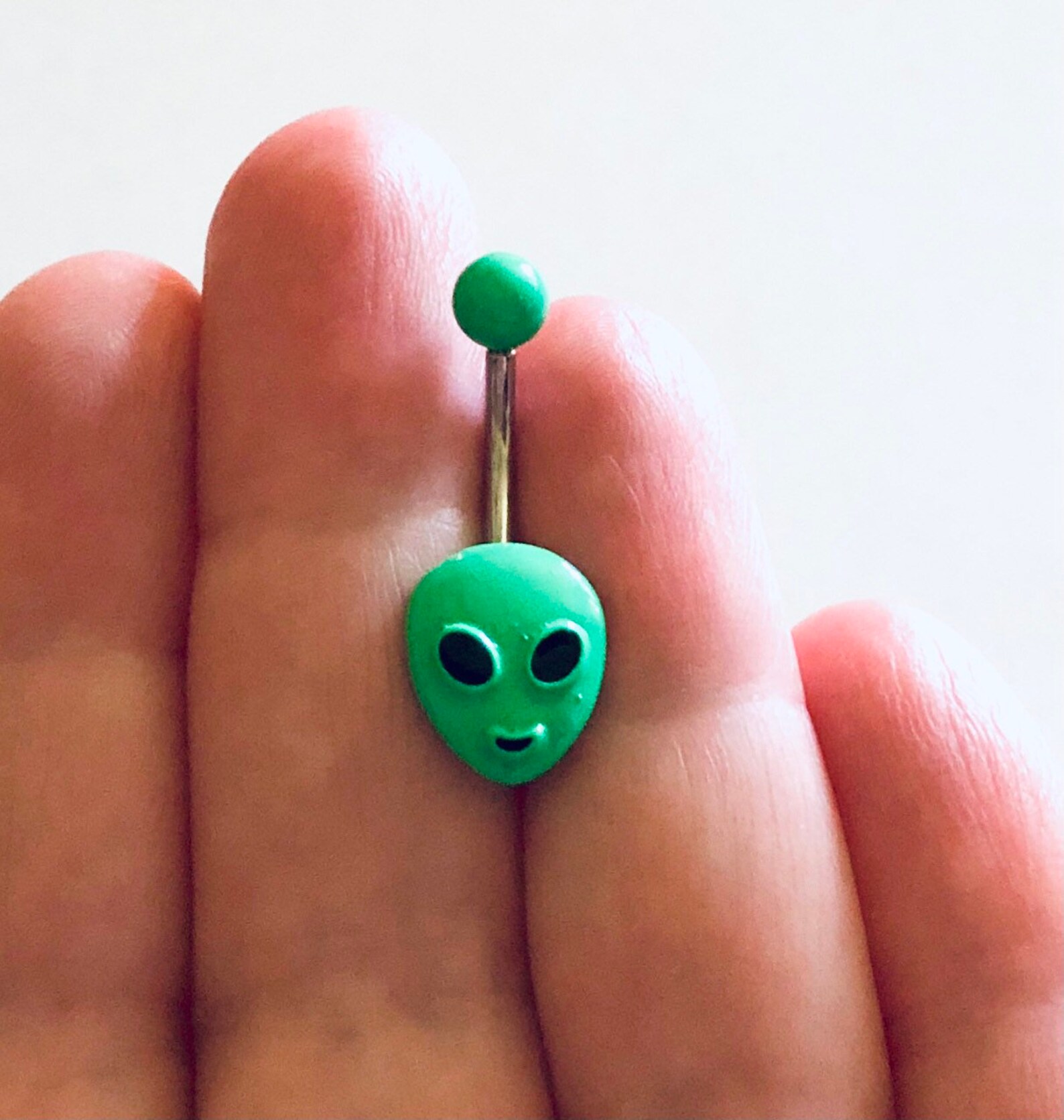 Green Alien Belly Button Ring Navel Piercing Navel Ring - Etsy