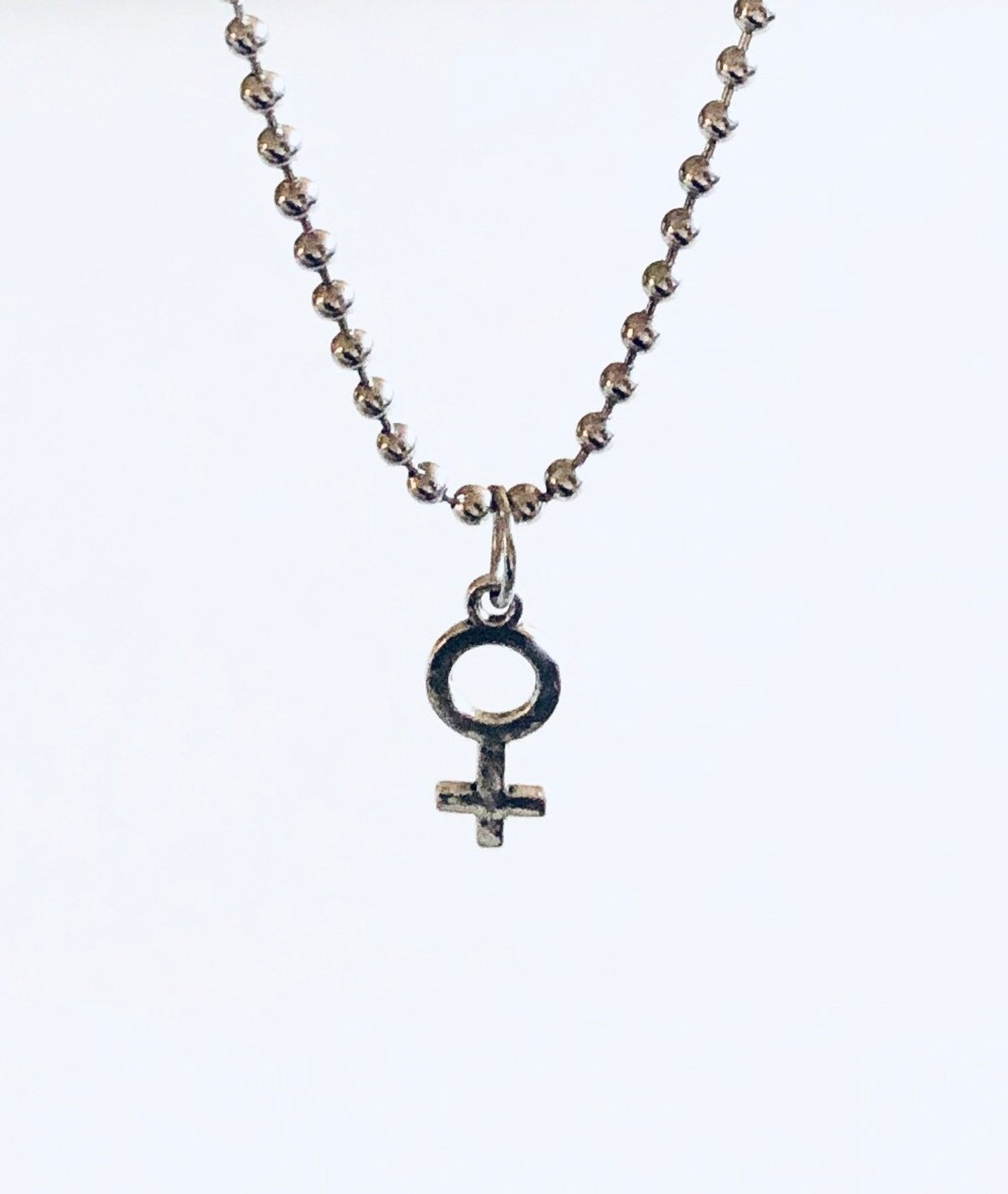 Female Symbol Necklace Stainless Steel Ball Chain Necklace - Etsy