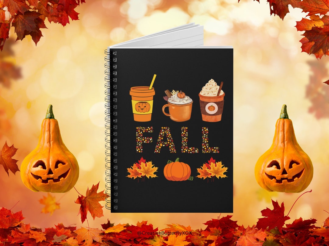 Fall Notebook, Autumn Notebook Gift, Autumnal Notebook, Pumpkin Spice ...