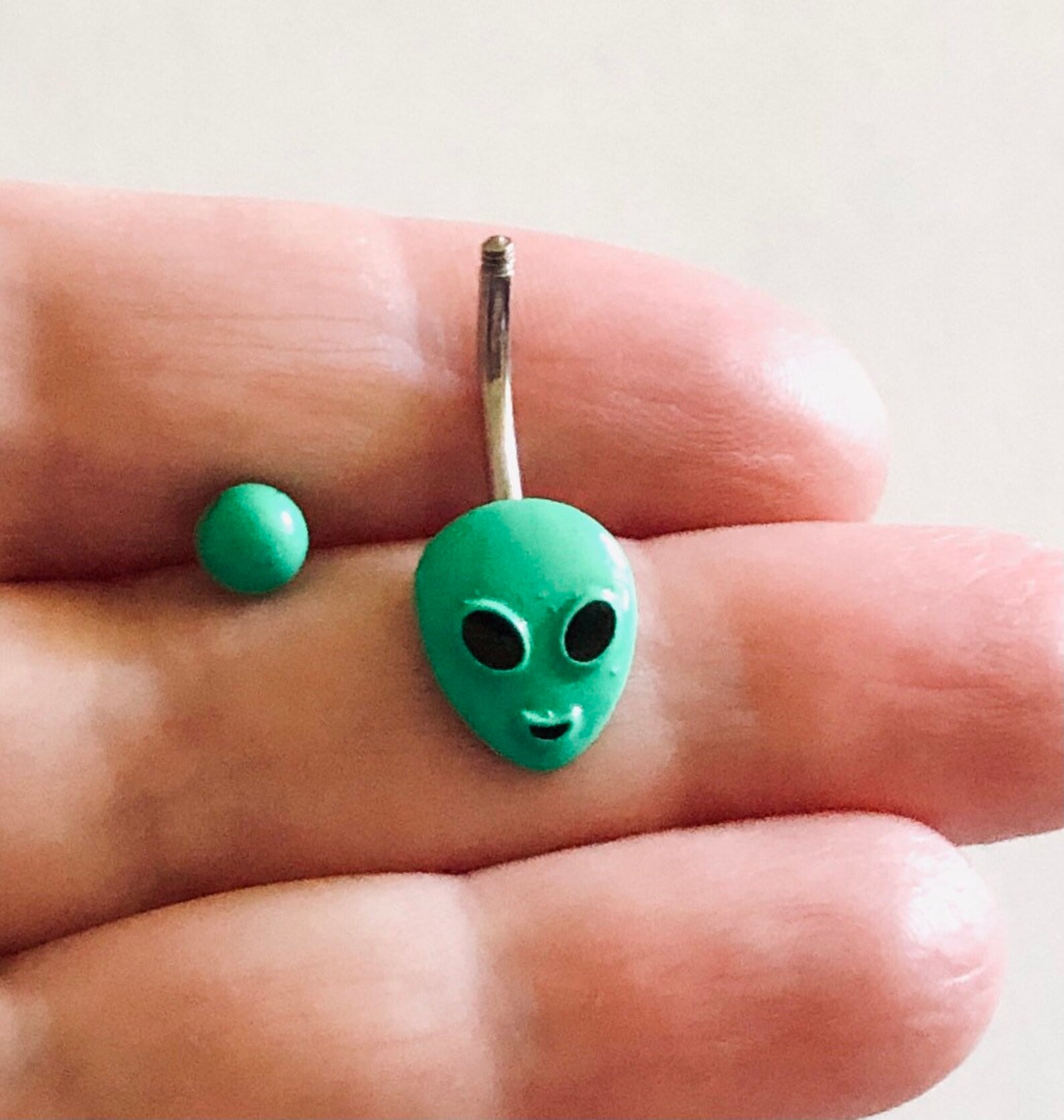 Green Alien Belly Button Ring Navel Piercing Navel Ring - Etsy