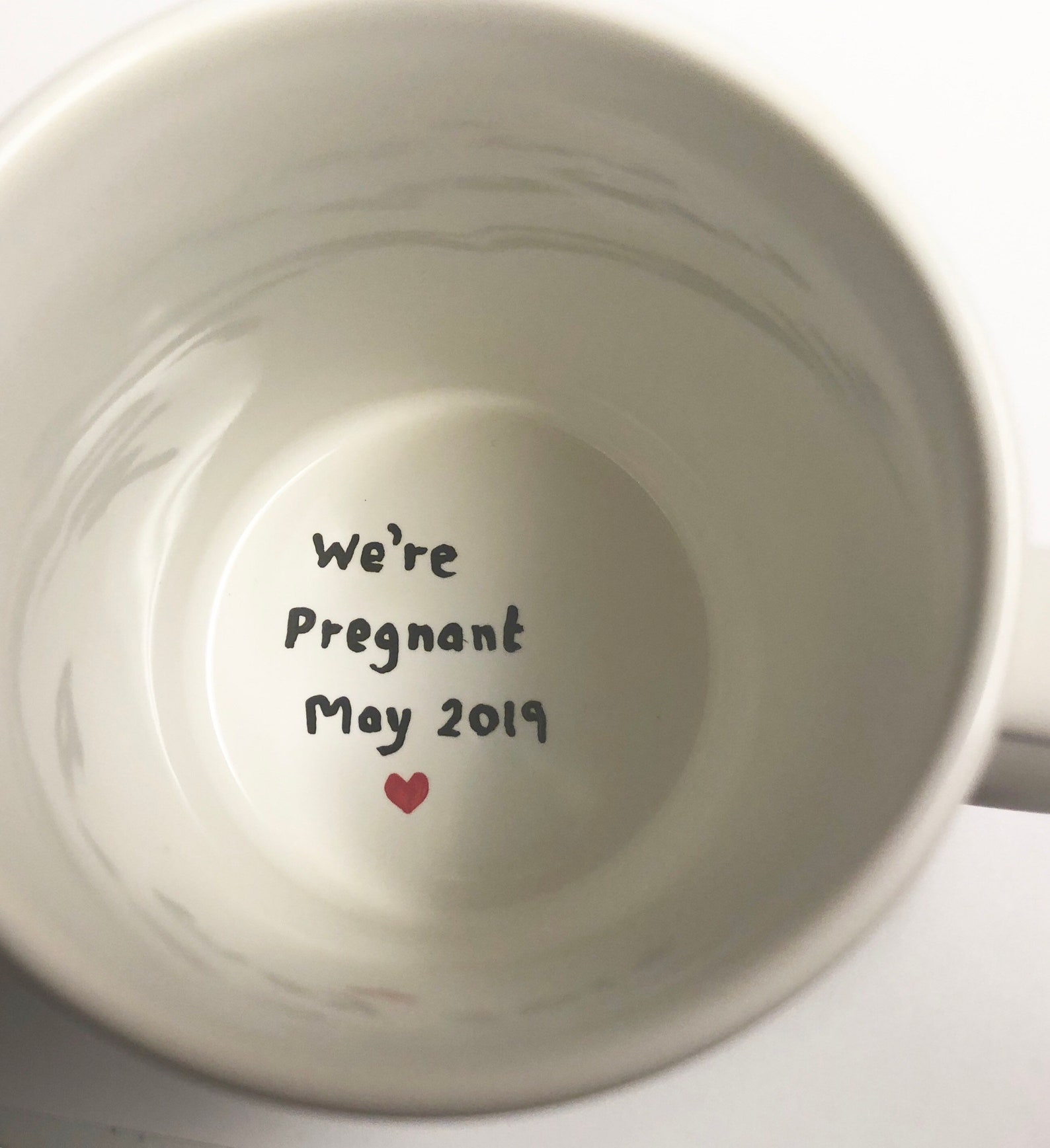 Pregnancy Announcement Surprise Mug We're Pregnant With Custom Date, We ...