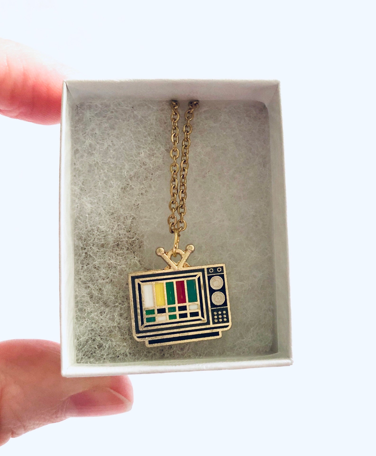 Retro TV Necklace Old Fashioned Vintage Style Television - Etsy