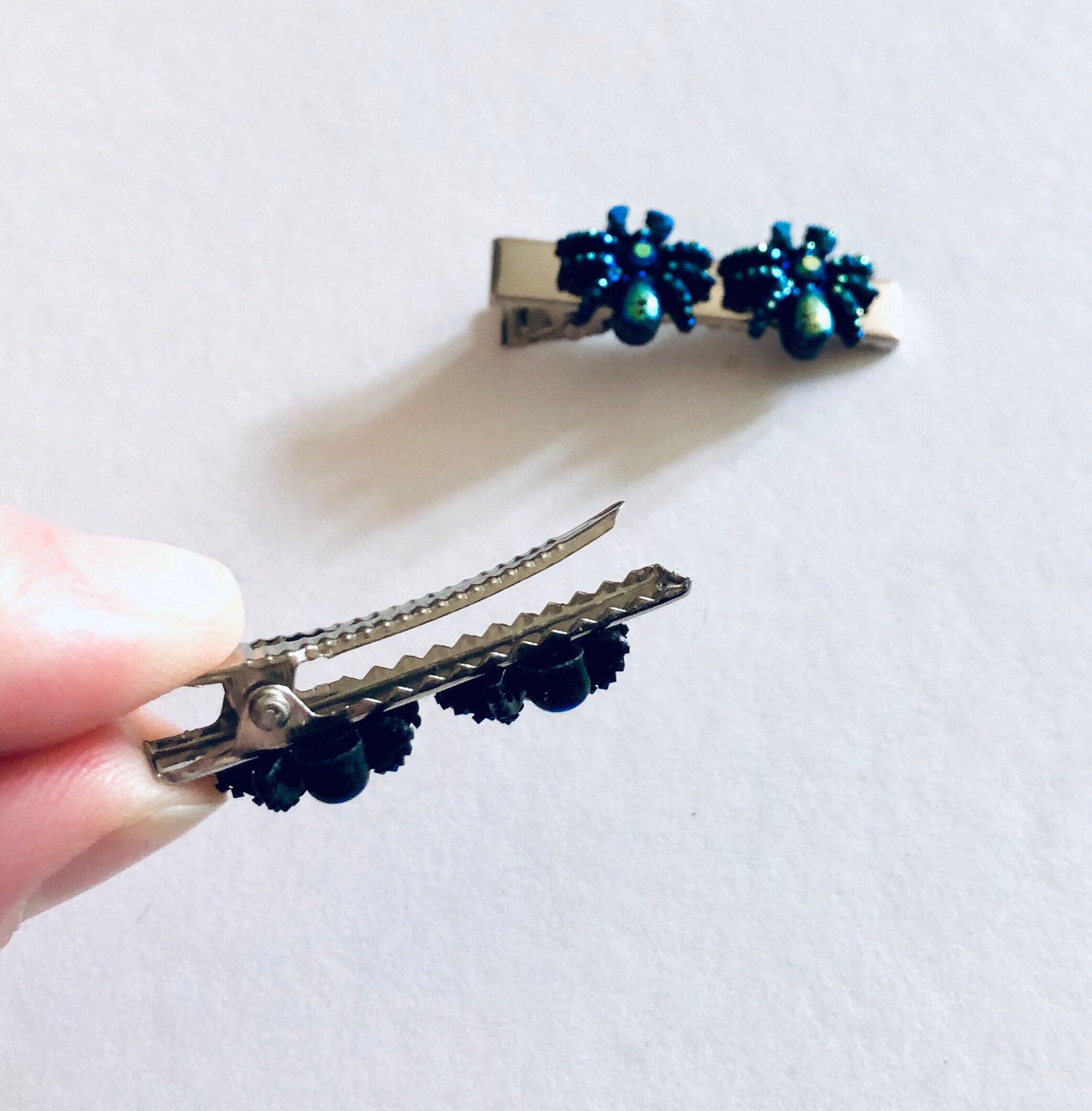 2 Mini Glitter Spider Hair Clips Spiders Alligator Clips | Etsy