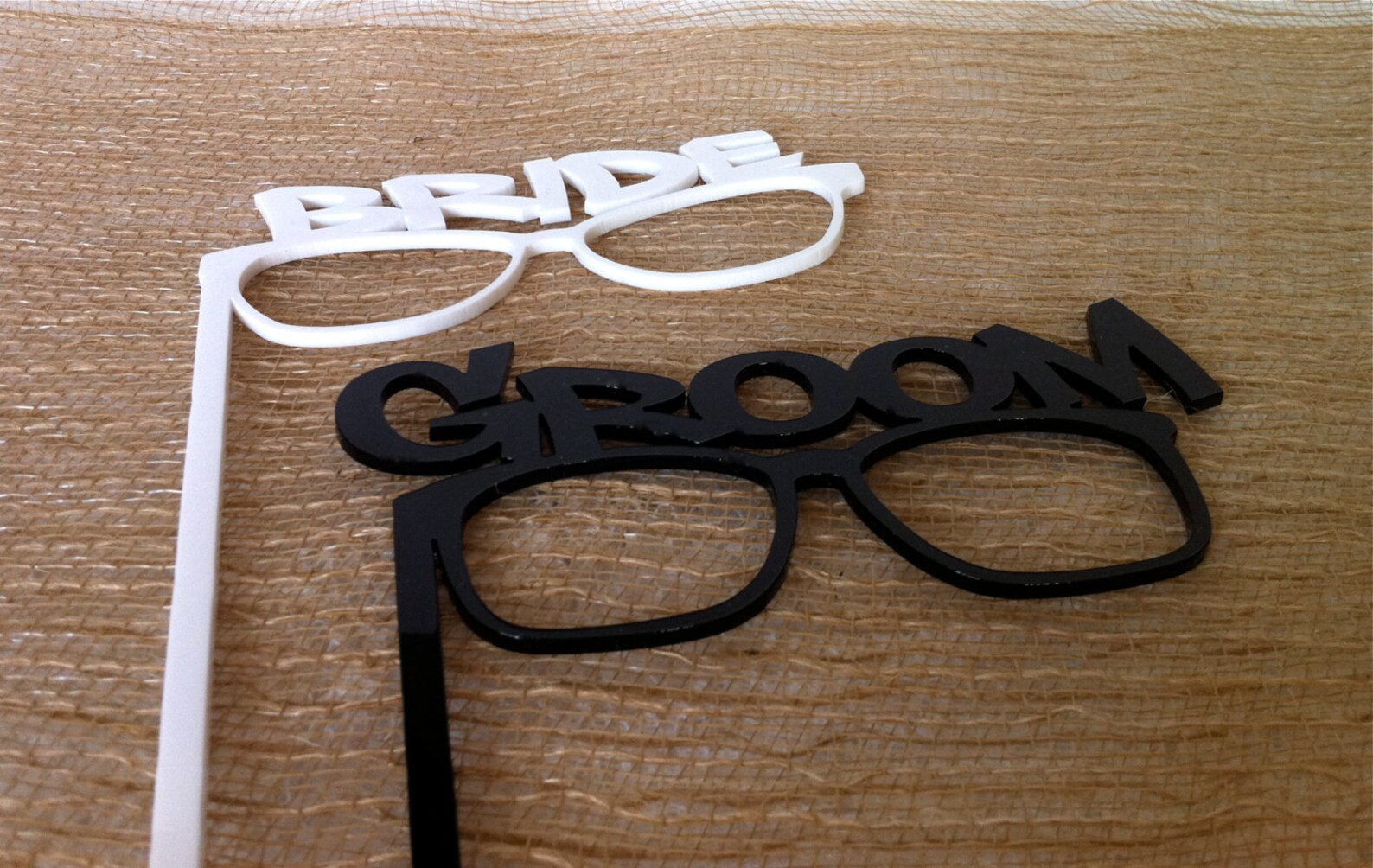 Thick ACRYLIC PHOTOBOOTH PROPS Bride and Groom Glasses Strong - Etsy