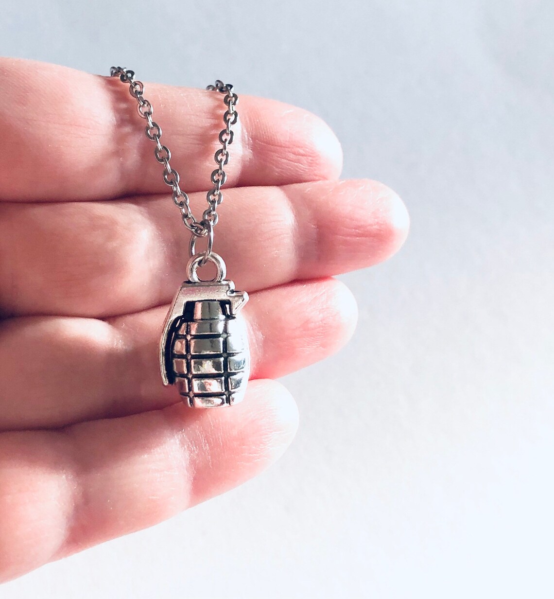 Silver Grenade Necklace Tha Bomb Necklace Stainless Steel - Etsy
