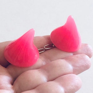 Pink Devil Horns Hair Clips Halloween Hair Clips Hair - Etsy