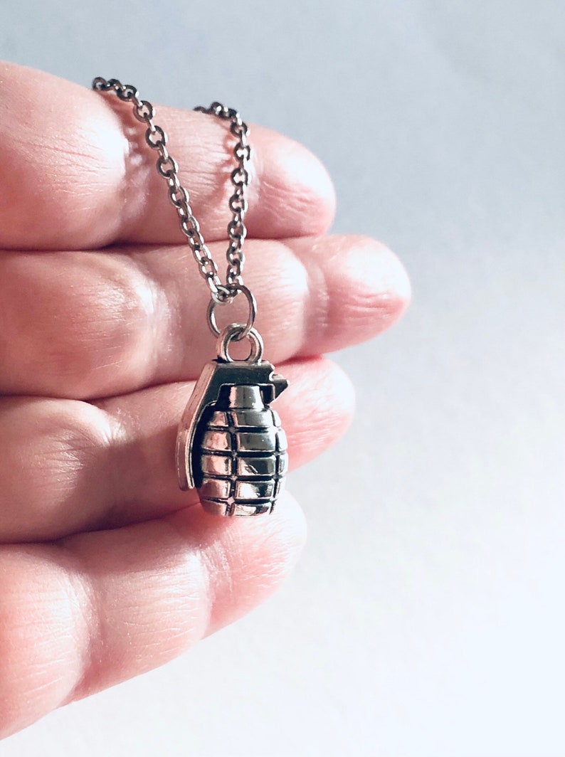 Silver Grenade Necklace Tha Bomb Necklace Stainless Steel - Etsy