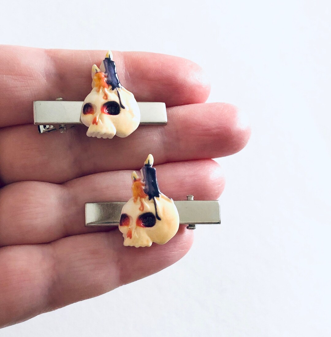 Candle Drip Skull Hair Clips, Skeleton Skulls Hair Accessories ...
