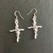 Silver Rose Cross Earrings, Gothic Rose Crucifix Earrings, Goth ...