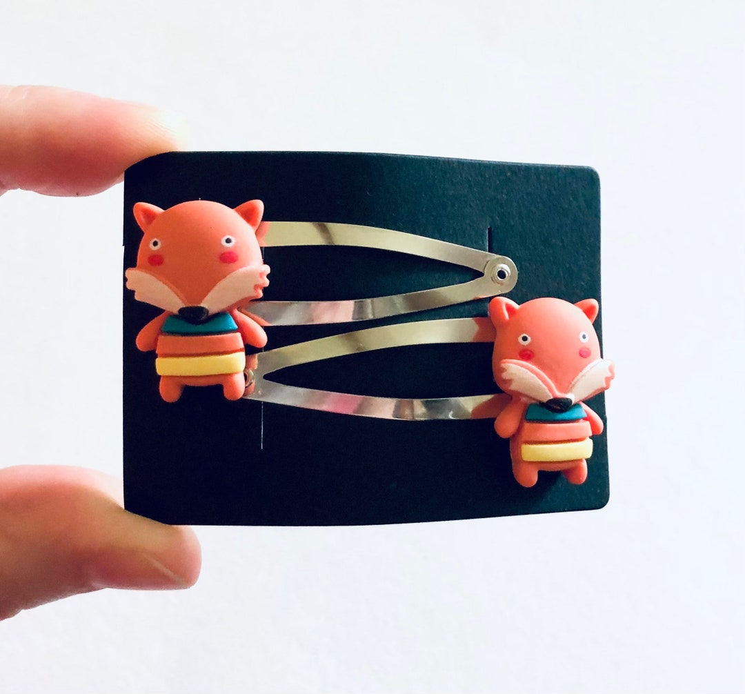 Mr Fox Hair Clips, Forest Animals Hair Clips, Woodlands Fox Hair Clips ...