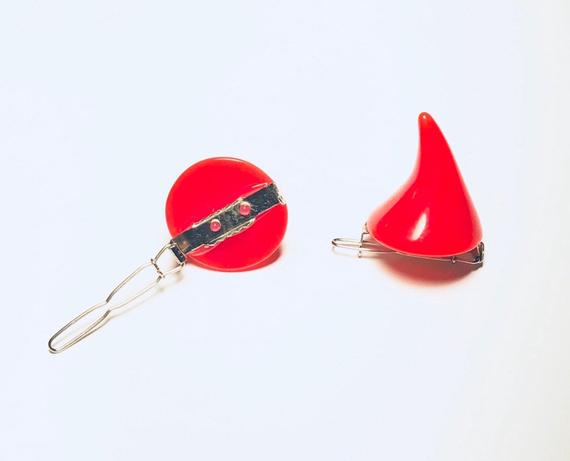 Little Red Devil Horns Hair Clips Halloween Hair Clips - Etsy