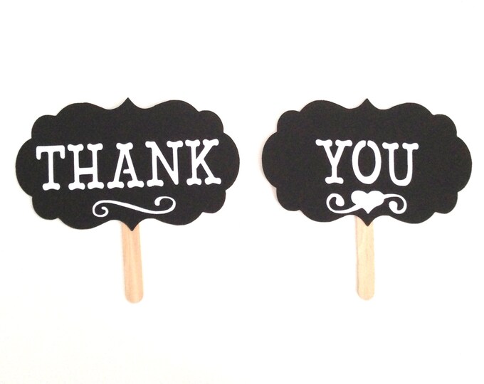 THANK YOU Photo Prop Photo Booth Props Set of 2 Thank You Sign - Etsy
