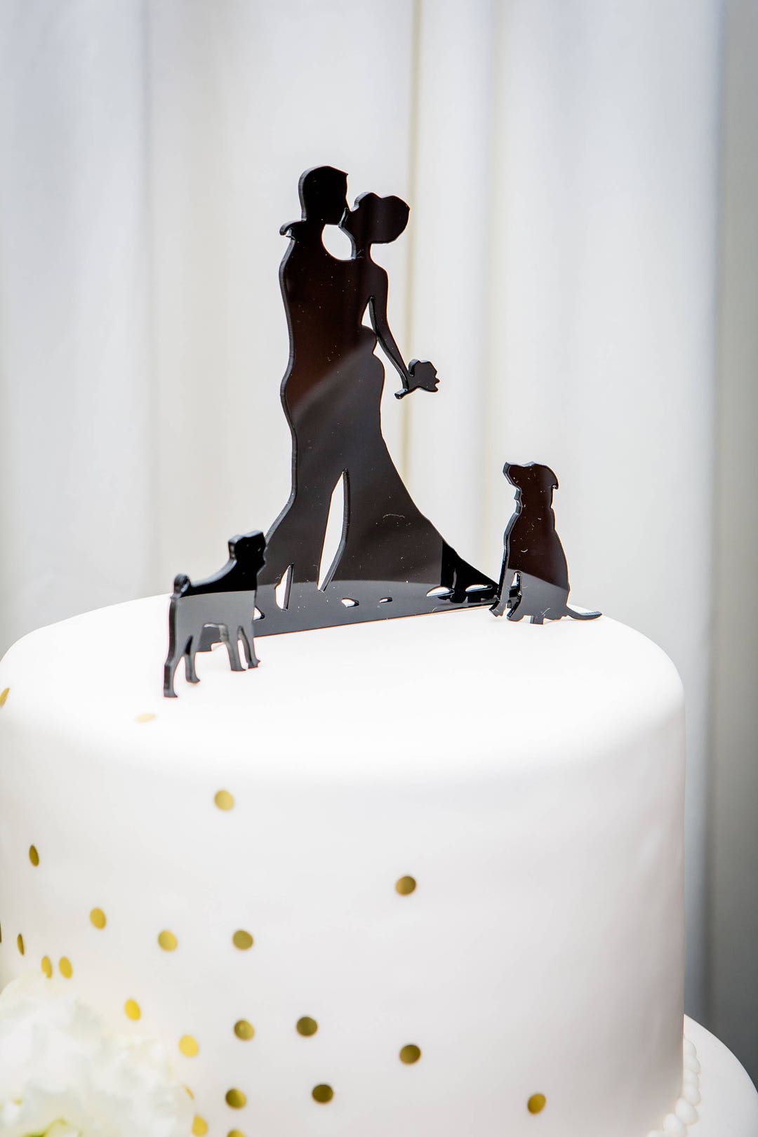 MADE in USA, Dog Bride Groom Silhouette Wedding Cake Topper Dog Pet ...