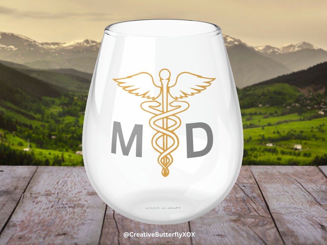 Medical Doctor Wine Glass, MD Wine Glass, Medical Doctor Gifts ...