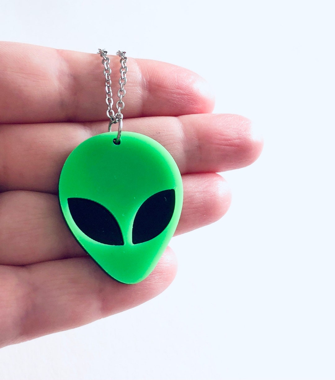 Green Alien Necklace, Retro Space Aliens Necklace, Y2K Kidcore ...