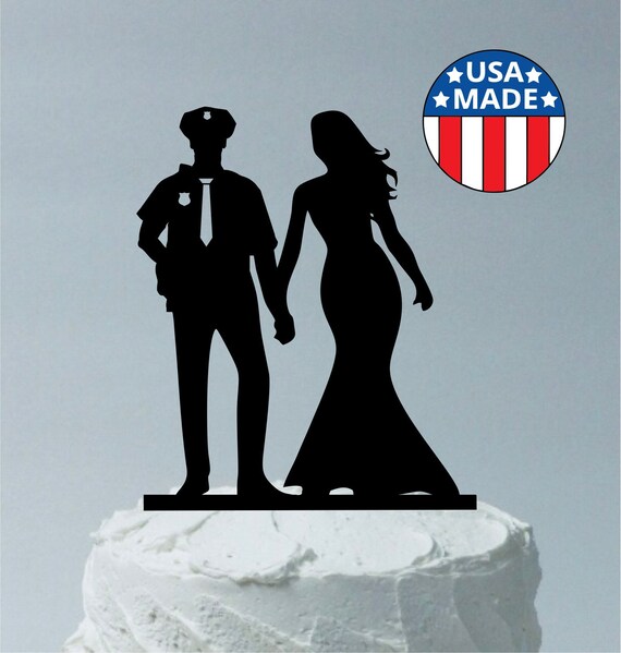 MADE in USA Policeman and Bride Wedding Cake Topper Police | Etsy
