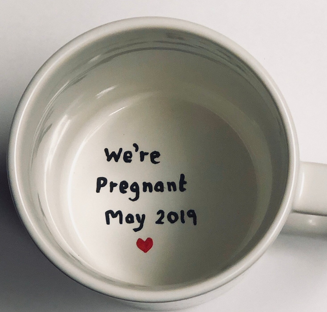 Pregnancy Announcement Surprise Mug We're Pregnant With Custom Date, We ...