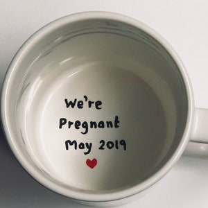 Pregnancy Announcement Surprise Mug We're Pregnant With Custom Date, We ...