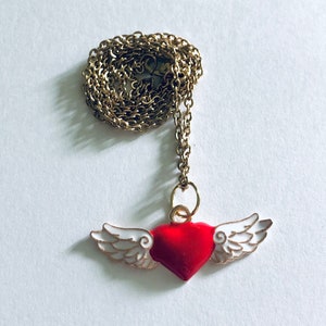Gold Angel Wings Necklace, Cherub Wings Charm Necklace, Gold Plated ...