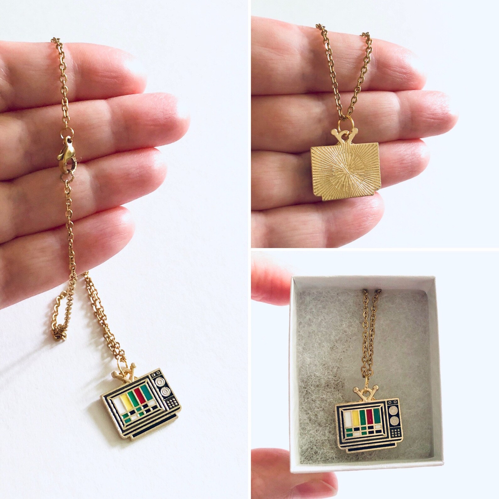 Retro TV Necklace Old Fashioned Vintage Style Television - Etsy