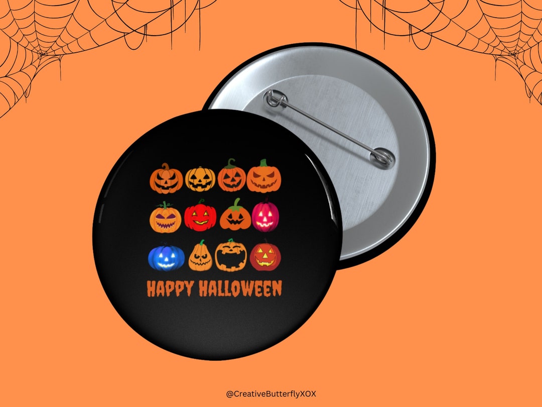 Jack O' Lantern Pin Jack O' Lantern Button Pumpkins - Etsy