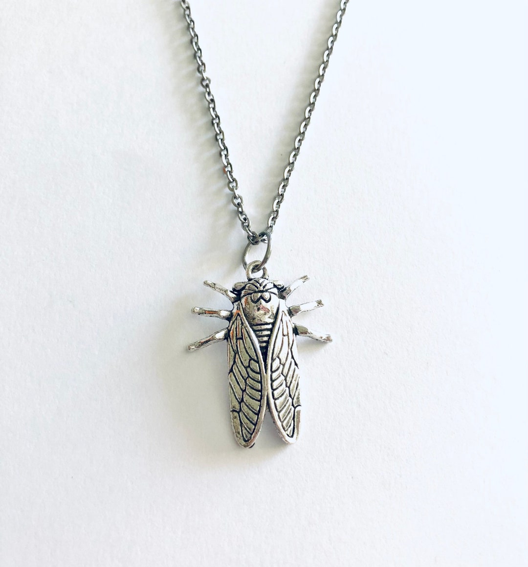 Cockroach Necklace, Silver Cicada Necklace Stainless Steel, Fly Bug ...