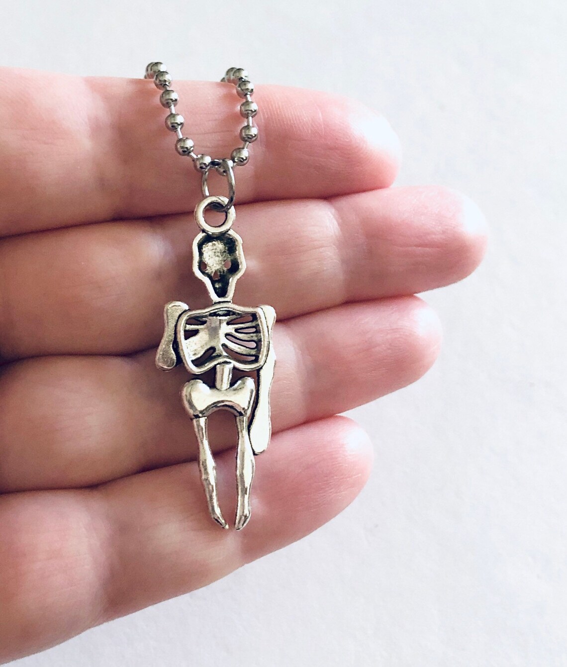 Skeleton Man Necklace Ball Chain Stainless Steel Spooky - Etsy Australia