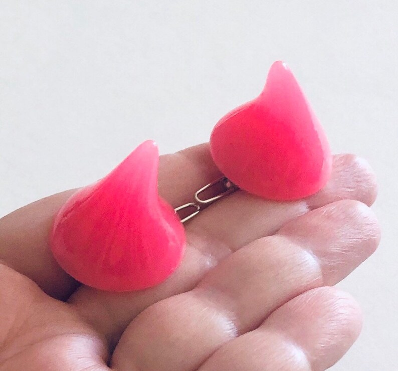 Pink Devil Horns Hair Clips Halloween Hair Clips Hair - Etsy