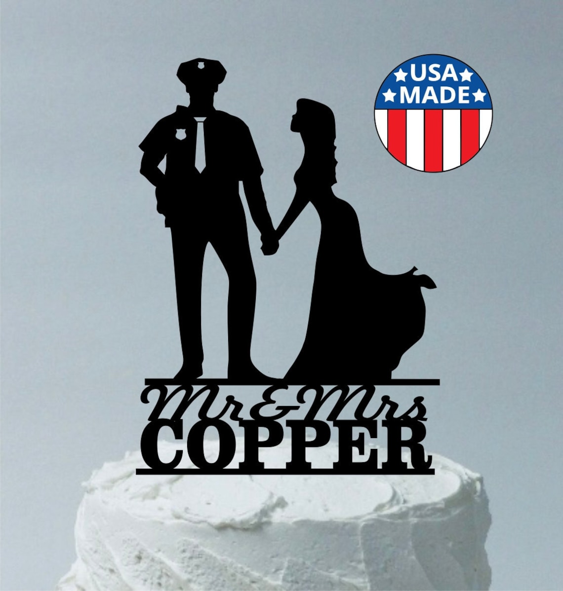 Police Officer Groom and Bride Wedding Cake Topper Police Man - Etsy