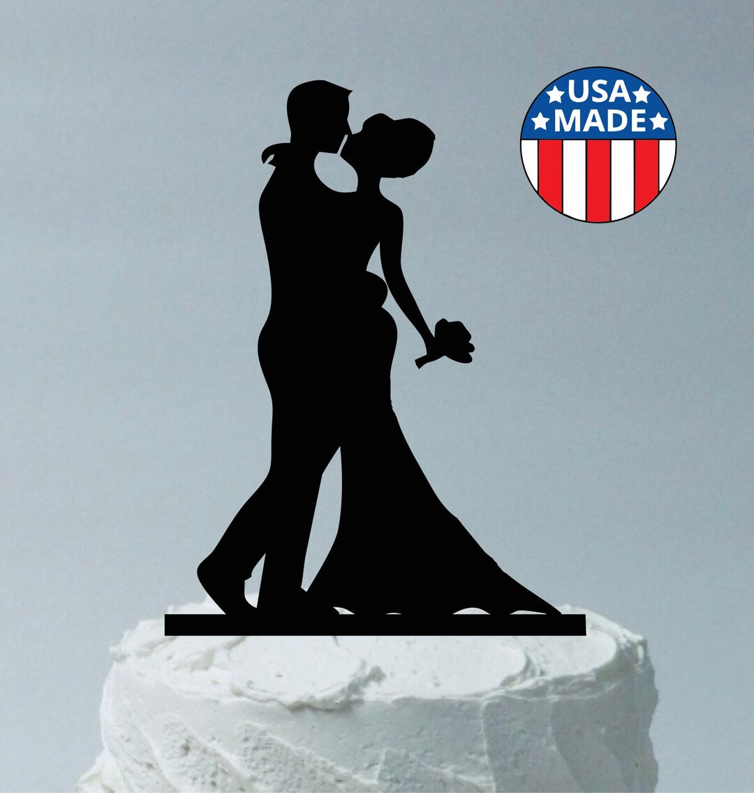 Silhouette Cake Topper Bride and Groom Silhouette Figurines Wedding ...