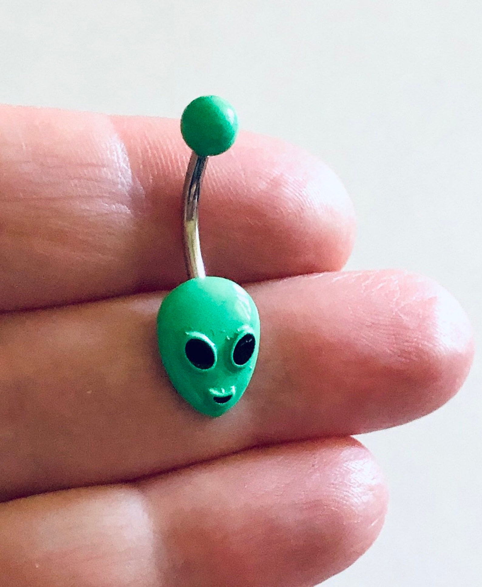 Green Alien Belly Button Ring Navel Piercing Navel Ring - Etsy